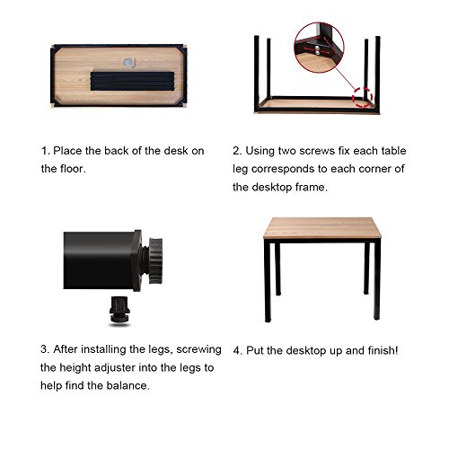 Need Small Square Dining Table- 31-1/2'' Sturdy and Heavy Duty Writing Desk for Small Spaces and Writing Table Desk, Teak Color Desktop & Black Frame AC3BB(8080) Breakroom Table