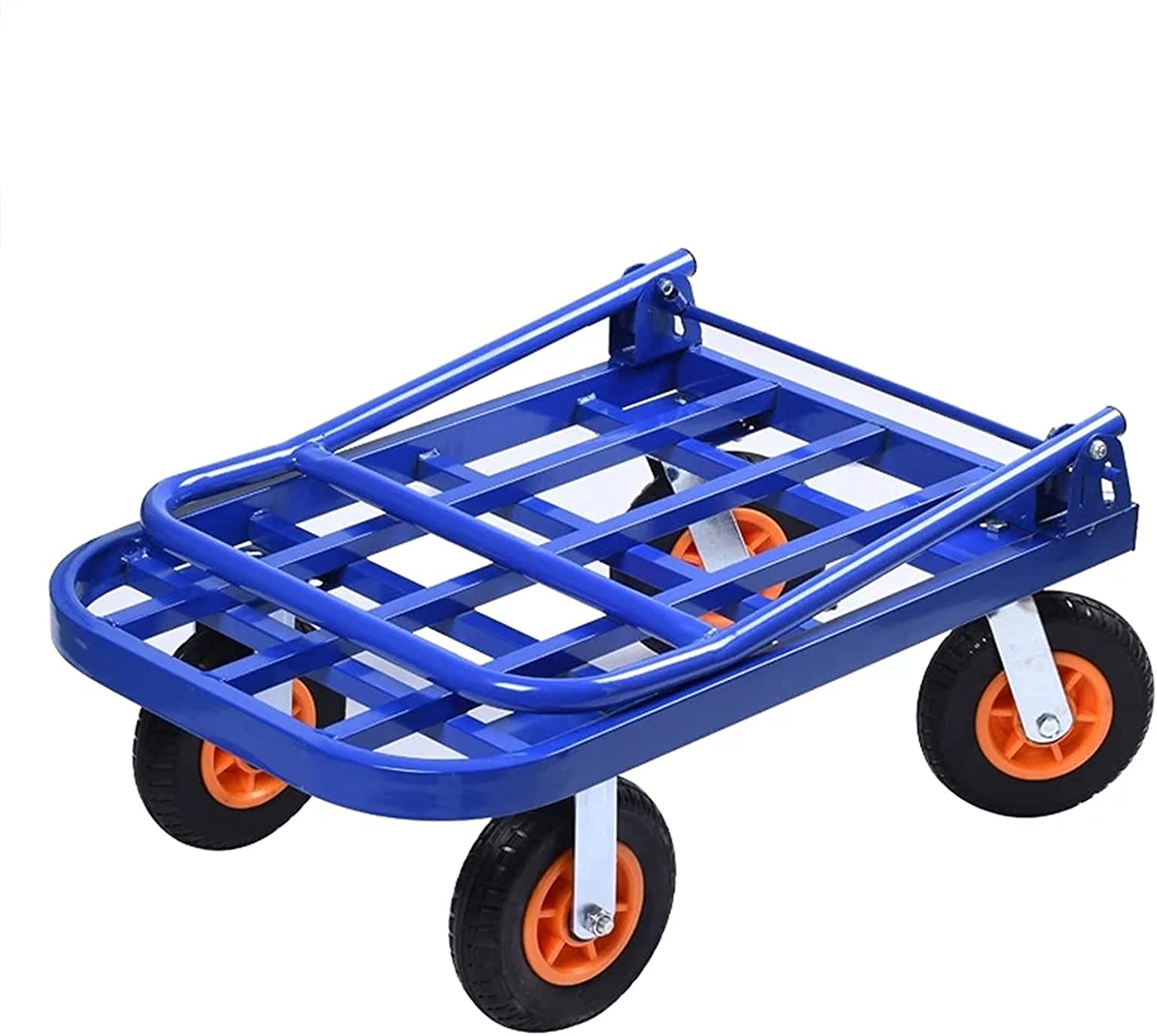 Folding Cart with Wheels, Platform Hand Trucks Shopping Cart, Aluminum Alloy Trolley, Maximum Load Capacity 200kg/440lb