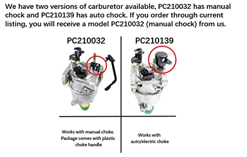 GX390 GX340 Carburetor for Generac GP5500 GP7500e GP6500 GP7500 Champion Power CPE 41135 41532 41532 Harbor Freight Predator 69671 68530 68525 69672 69674 68529 68526 Generator