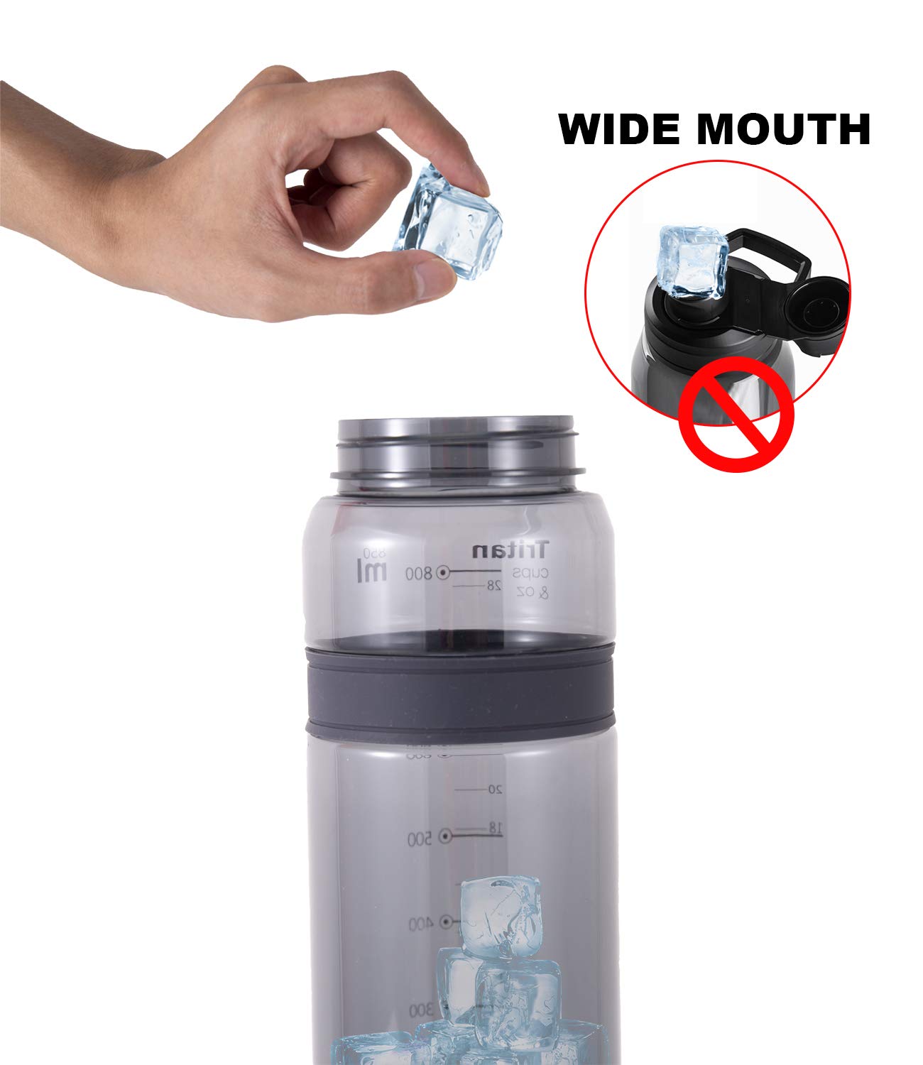 Diller Water Bottle with Straw, 28 or 18 oz BPA Free Plastic Water Bottle with Leak Proof Flip Top Lid for Gym Camping Workouts Outdoors (Clear Green, 28 oz)