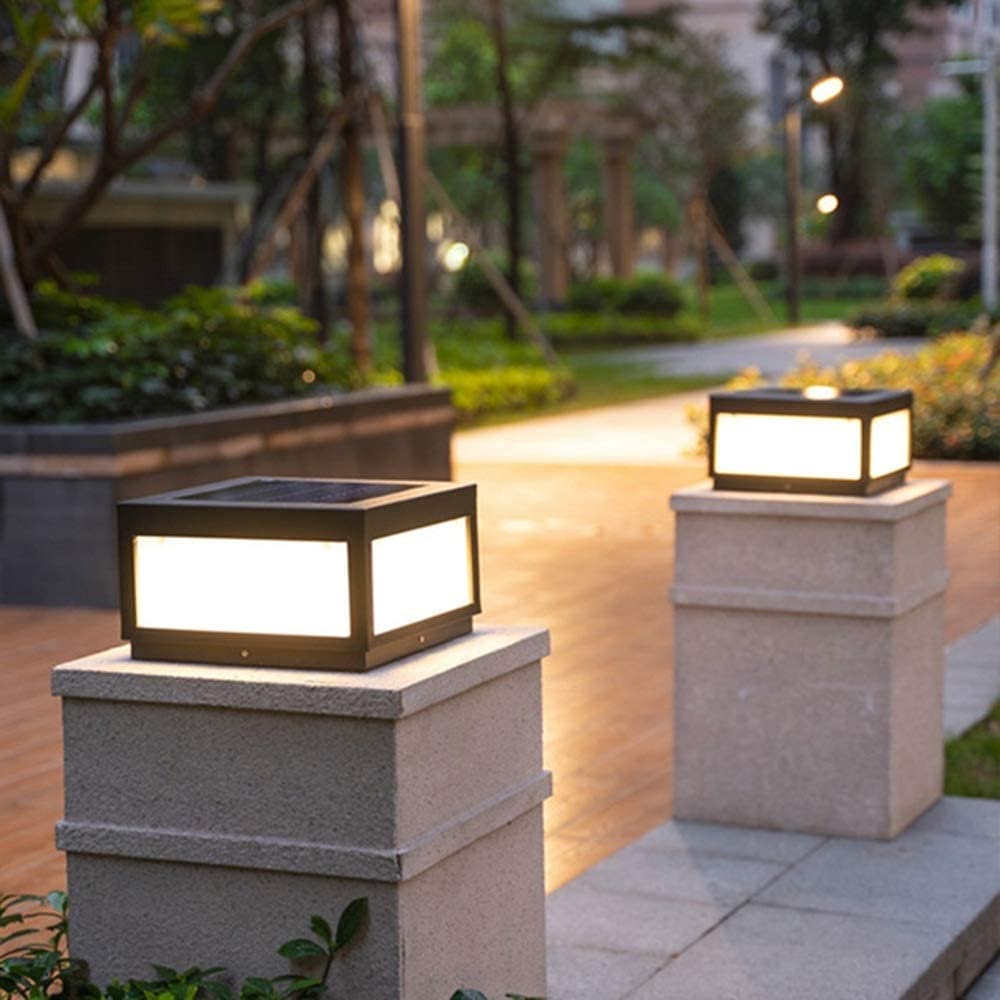 ZHUANYIYI Solar Lights Outdoor,Modern Waterproof Villa Garden Gate Lights,Aluminum Lamp Body,Waterproof and Rustproof,for Home Garden