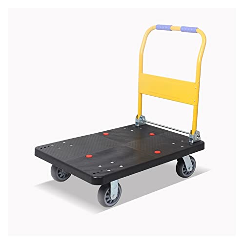 Folding Hand Truck Folding Platform Truck Plastic Panel and Metal Handle Moving Push Cart for Warehouse Basements Flatbed Trolley Easy Transport Portable Dolly for Moving (Size : 73-Mute-Thicken)