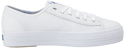 Keds Women's Triple Kick Leather Fashion Sneaker,White,7 M US