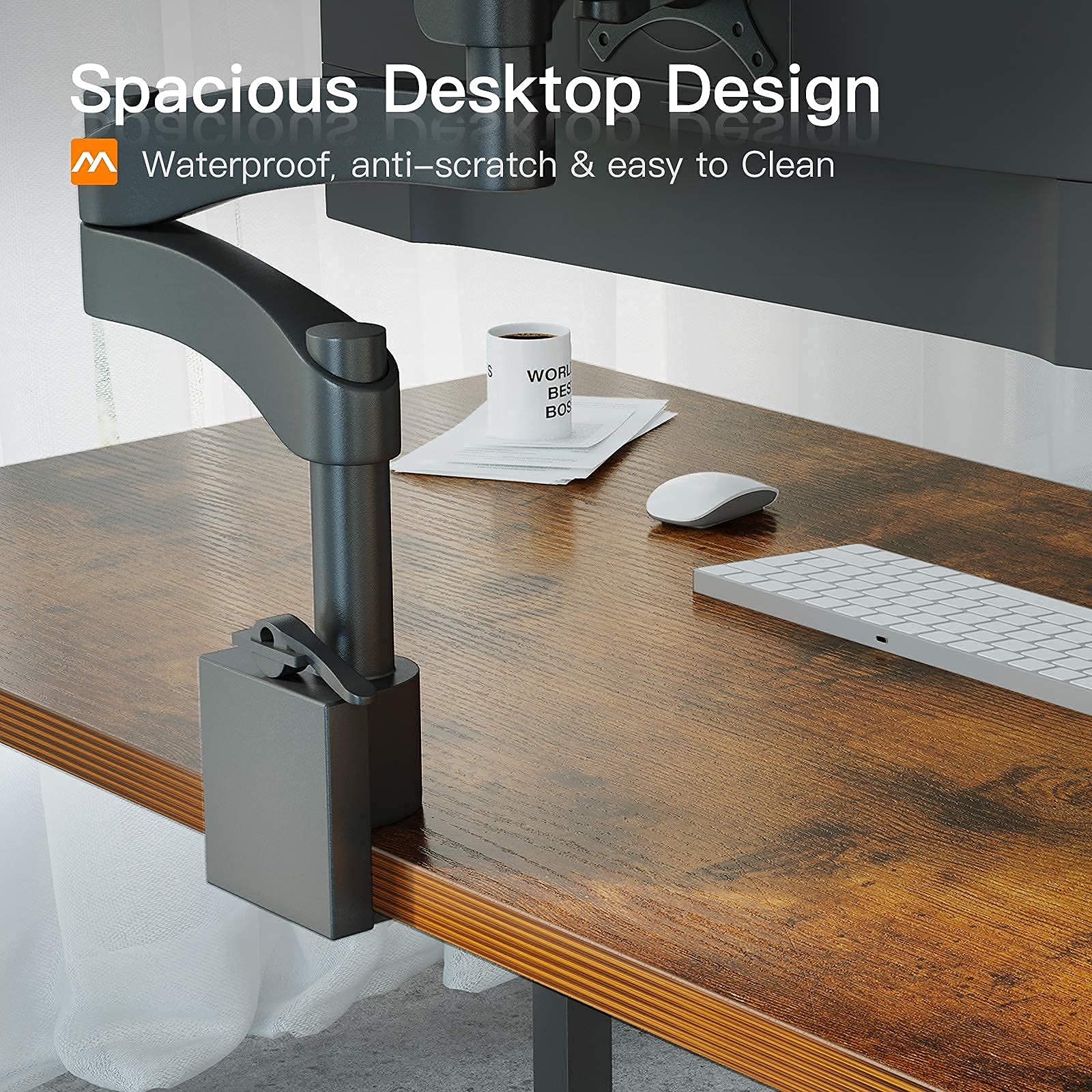 Coleshome 47 Inch Computer Desk Modern Simple Style Desk for Home Office, Study Student Writing Desk,Teak