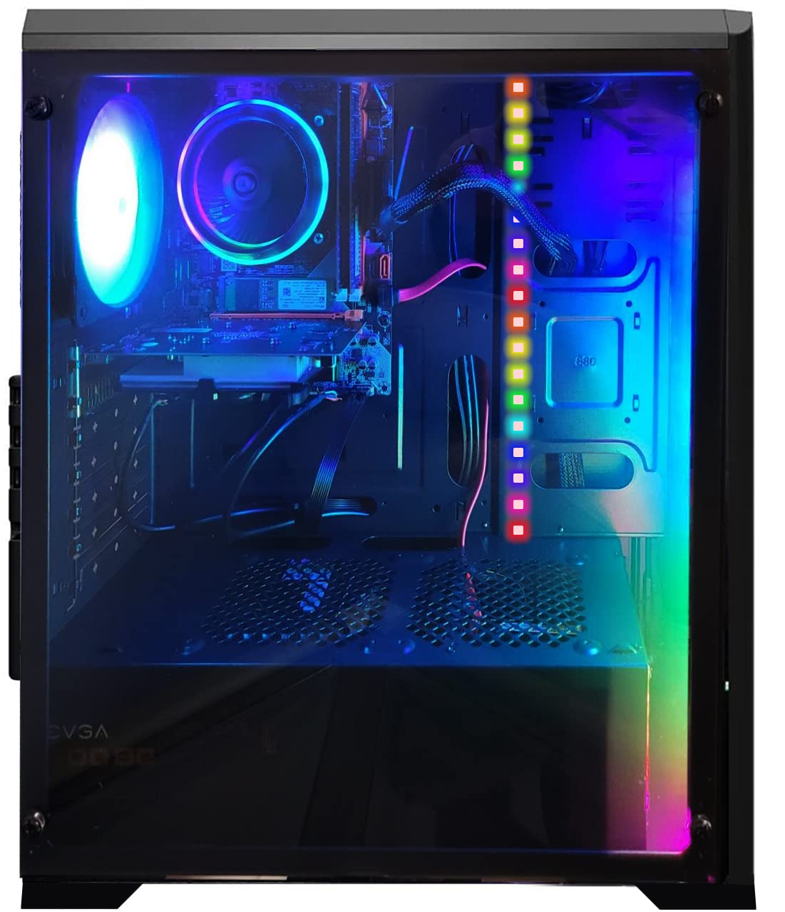 Ssrotho Gaming PC Windows 10 Professional Desktop Tower Computer, Intel Quad-Core i7 3.4Ghz, 8GB RAM, 256GB SSD, WiFi Adapter, GeForce GT 730 2GB GDDR5, RGB Lighting Case
