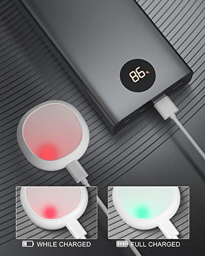 GANA Puck Lights with Remote, Wireless RGBW LED Under Cabinet Lights, 700mAh USB-C Rechargeable Battery Operated Tap Lights, Timed Off, 7 Colors & 3 Modes Dimmable for Closet Bedroom Stairs (1Pack)