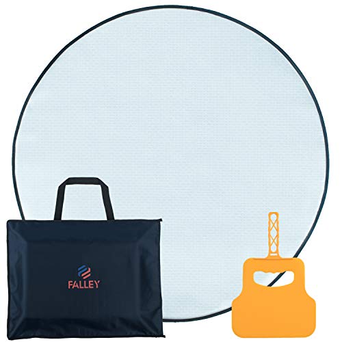 FALLEY 36" Fireproof Heat Resistant Round Portable Folding Fire Pit Mat Protector for Wood,Grass,Deck, Patio|Camping Firepit Mat to Keep Under Burning BBQ Grill with Extra Thick Pad to Shield Ground