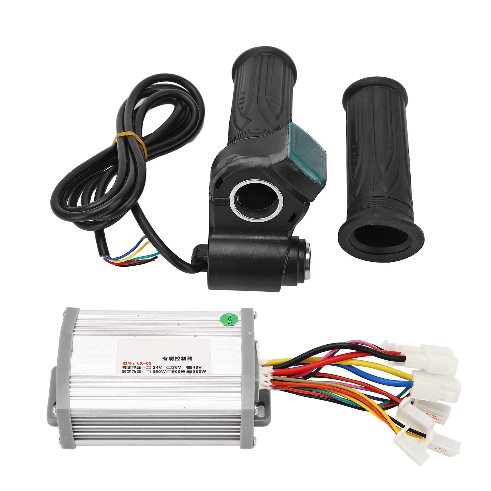 Dilwe Electric Motor Controller Kit,48V 800W Motor Controller Throttle Grip with Lock and Keys for Electric Bike Scooter