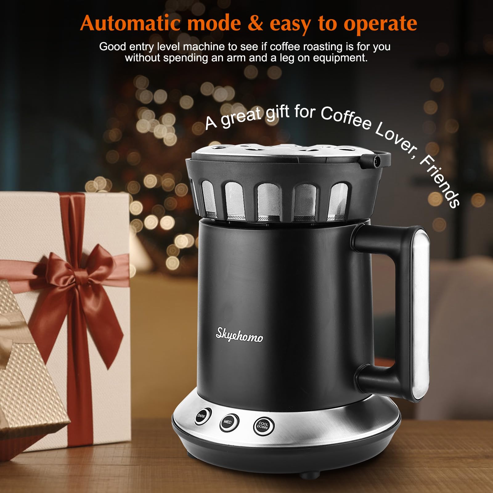 HOMOKUS Coffee Roaster,Coffee Roaster Machine for Home Use,Two Baking Modes Optional(Med and Dark),One-Touch Control Coffee Bean Baker Roaster with Cooling Mode