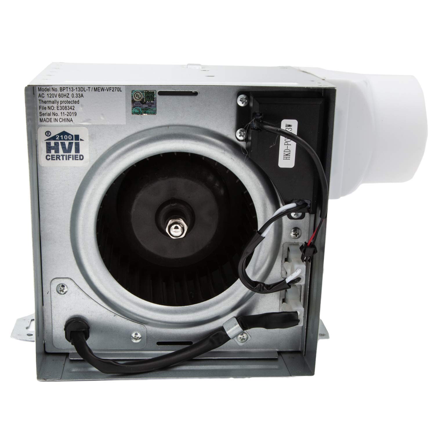 Maxxima Luvoni 70 CFM Bathroom Exhaust and Ventilation Fan - 3000K Warm White 600 Lumen LED Light, Quiet 2 Sones Operation, White Grill Ceiling Fan