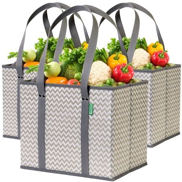 Creative Green Life Ultimate Shopping Bag 5-Pack β Reusable Grocery Box Bags (3) β Insulated Grocery Bags (2) β Premium Quality, Heavy Duty Tote Bag Set