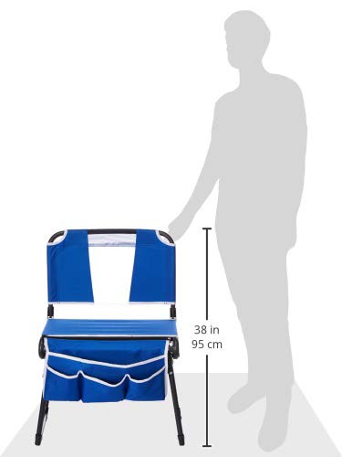Creative Outdoor 2 in 1 Folding Bleacher Chair | Great for Sports Events, Beach Trips & Camping | Blue