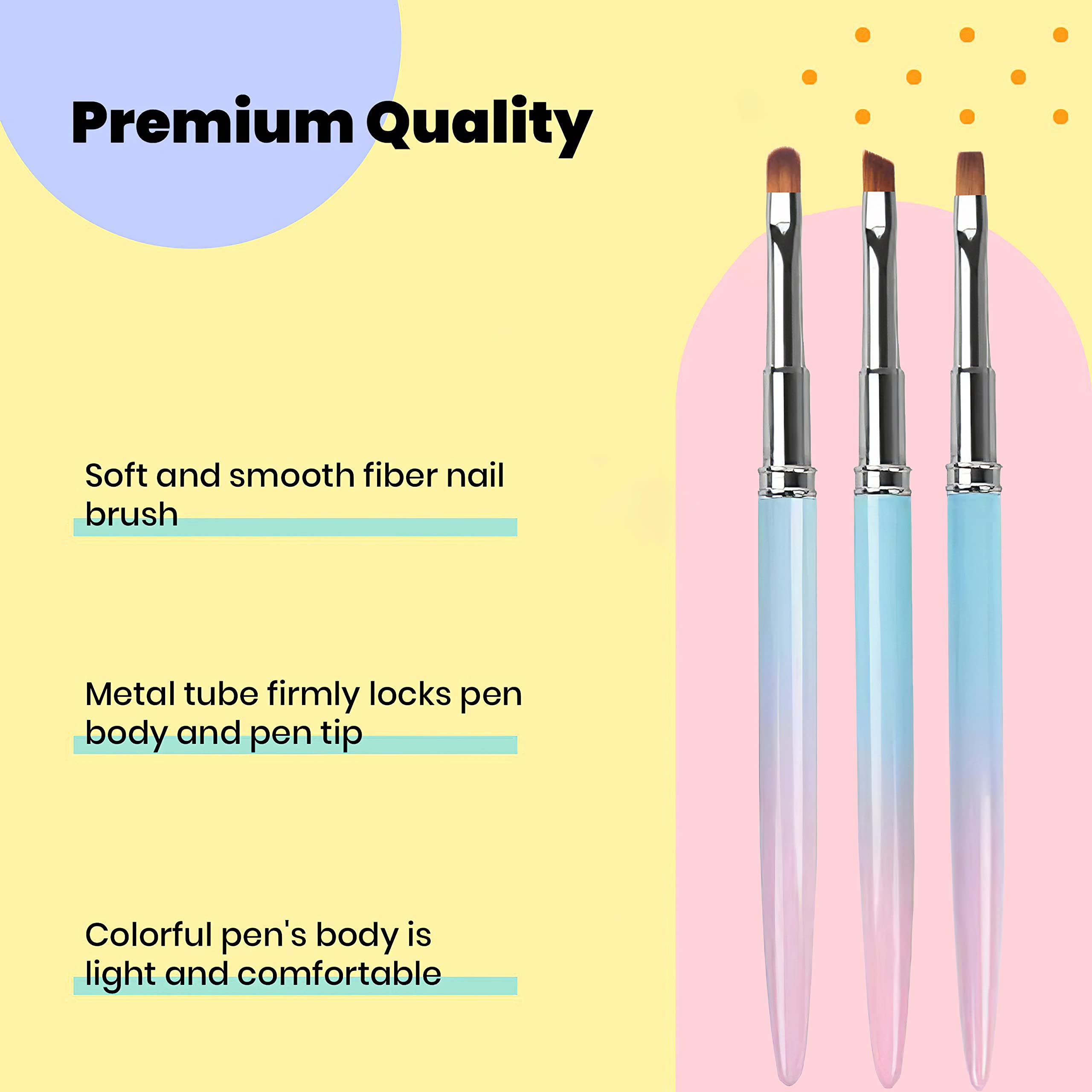 CONHENI Nail Polish Clean Up Brush, Nail Polish Remover Brush, Round&Angled&Flat Acetone Resistant Fingernail Brushes For Cleaning Up Polish Mistakes On The Edges And Designs.