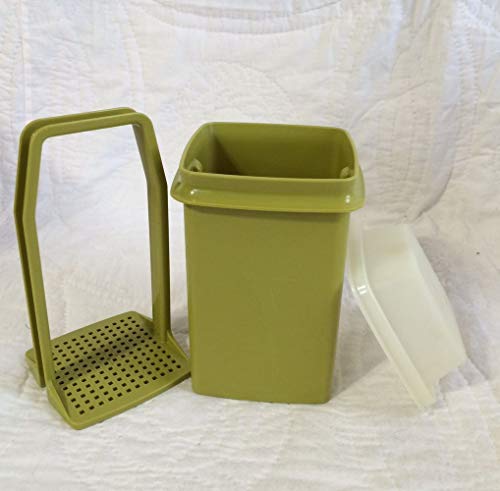 Tupperware Small Square Pick a Deli Pickle or Olive Keeper Container, Green