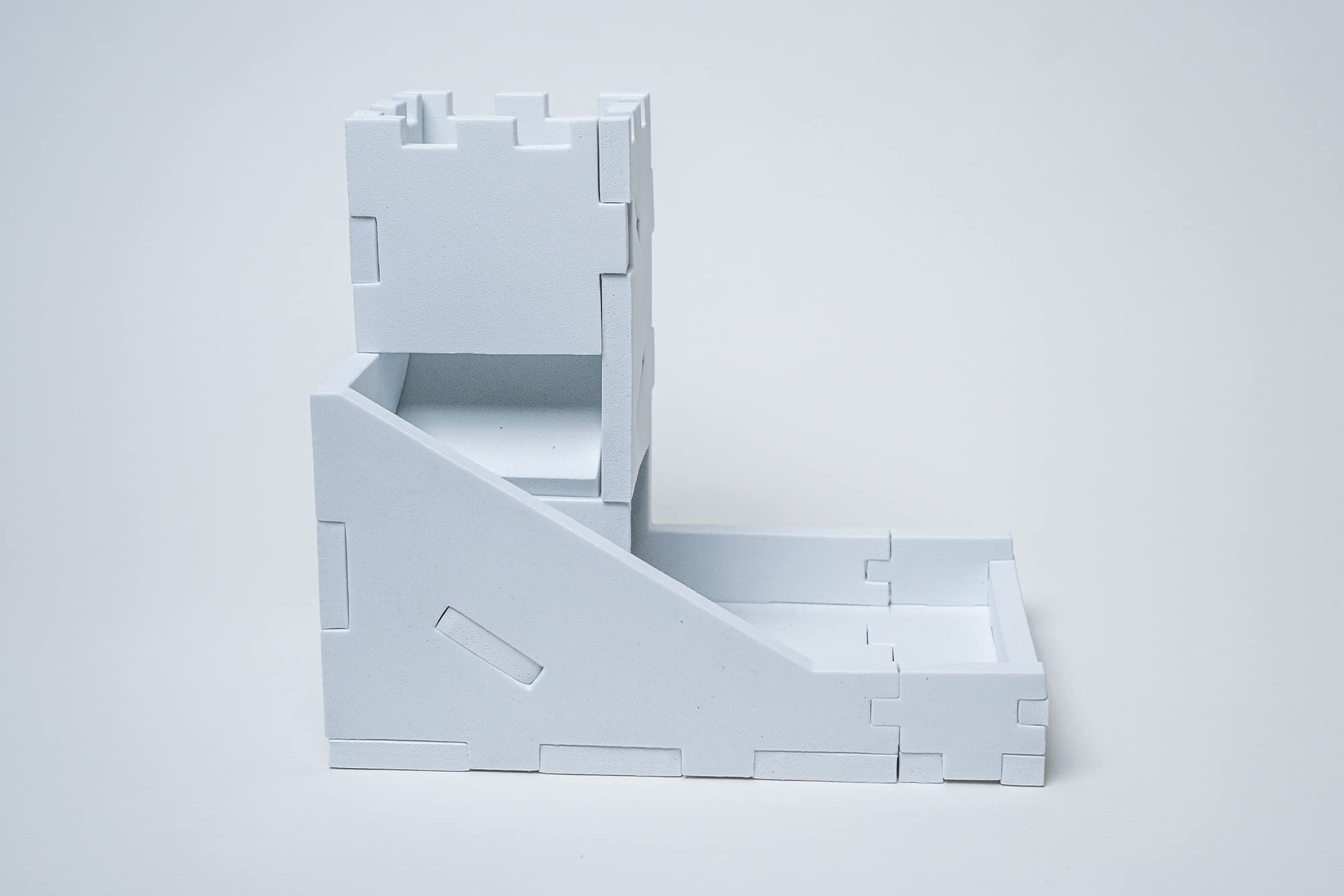 Dice Tower - DND Dice Tray, Board Game Dice Tower - Dice Rolling Tray, Large Tower - Perfect for RPG and Tabletop Gaming White/Black (Black)