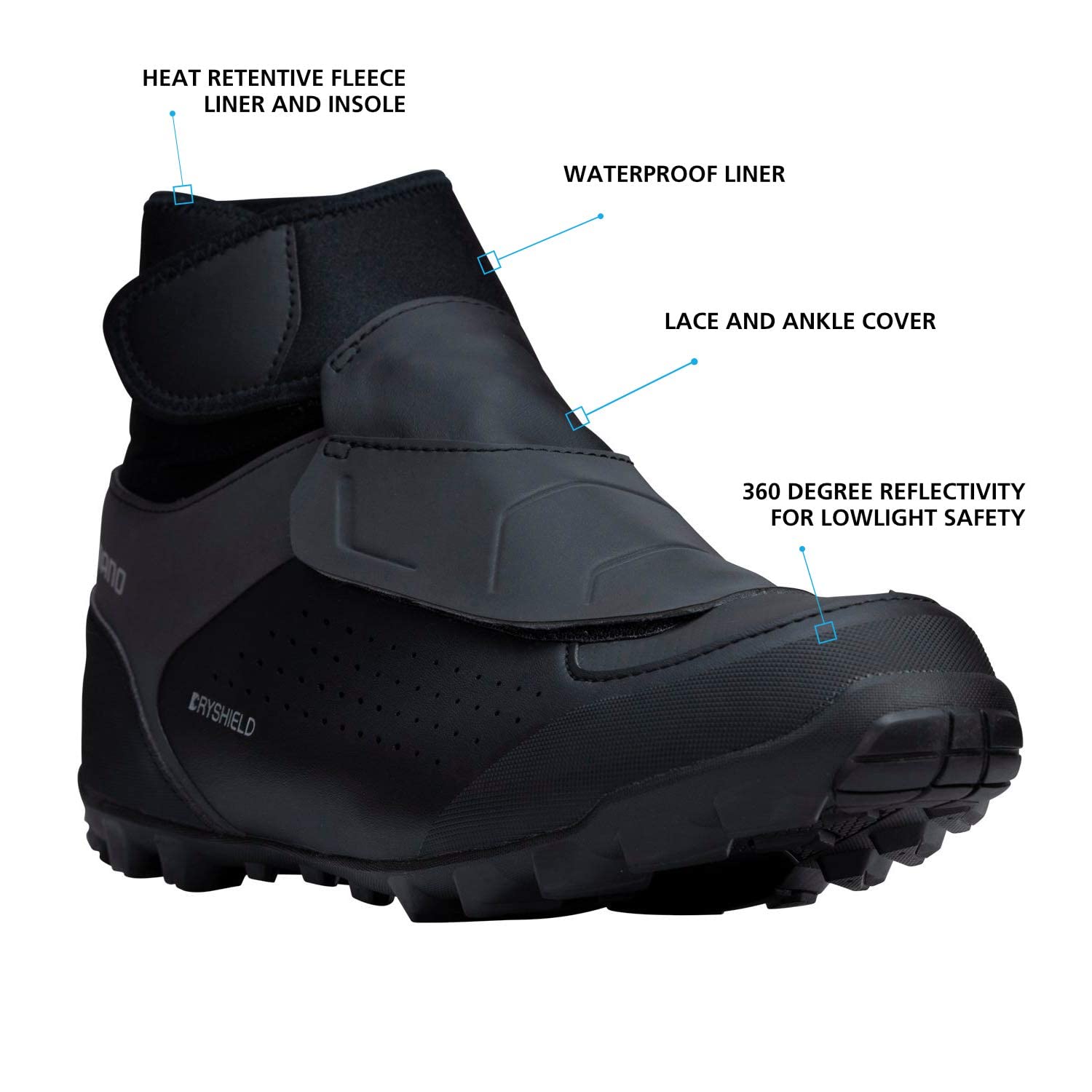 SHIMANO SH-MW501 Affordable SPD Shoe for The Cold and Wet, Black, 7.5-8 Men (EU 41)