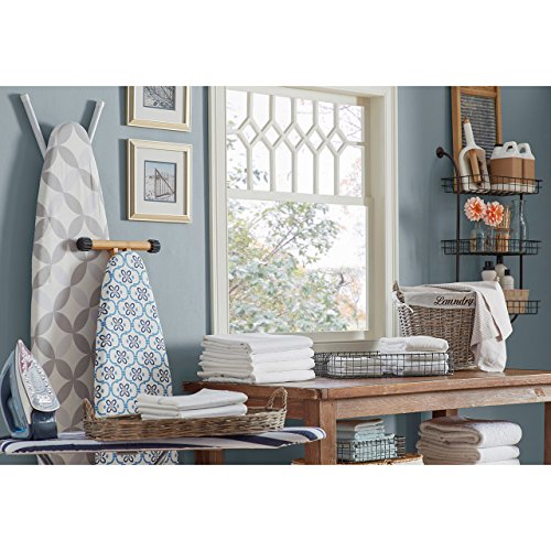 Vintiquewise(TM) Wicker Laundry Basket with Liner, White