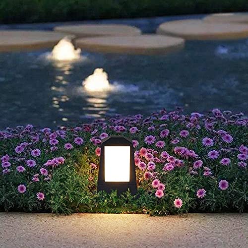 ZMY Modern Industrial Minimalism Pole Lantern Outdoor Waterproof Rust-Proof Column Lamp Villa Fence Garden Door Post Lighting Courtyard Home Pillar Light Pathway Illumination E27 Edison
