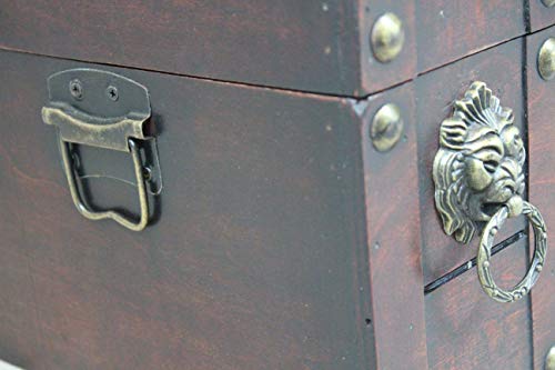 Vintiquewise(TM) Antique Pirate Treasure Chest/Box with Lion Rings