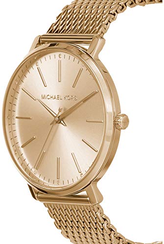 Michael Kors Women's Pyper Stainless Steel Quartz Watch with Stainless-Steel-Plated Strap, Gold, 18 (Model: MK4339)