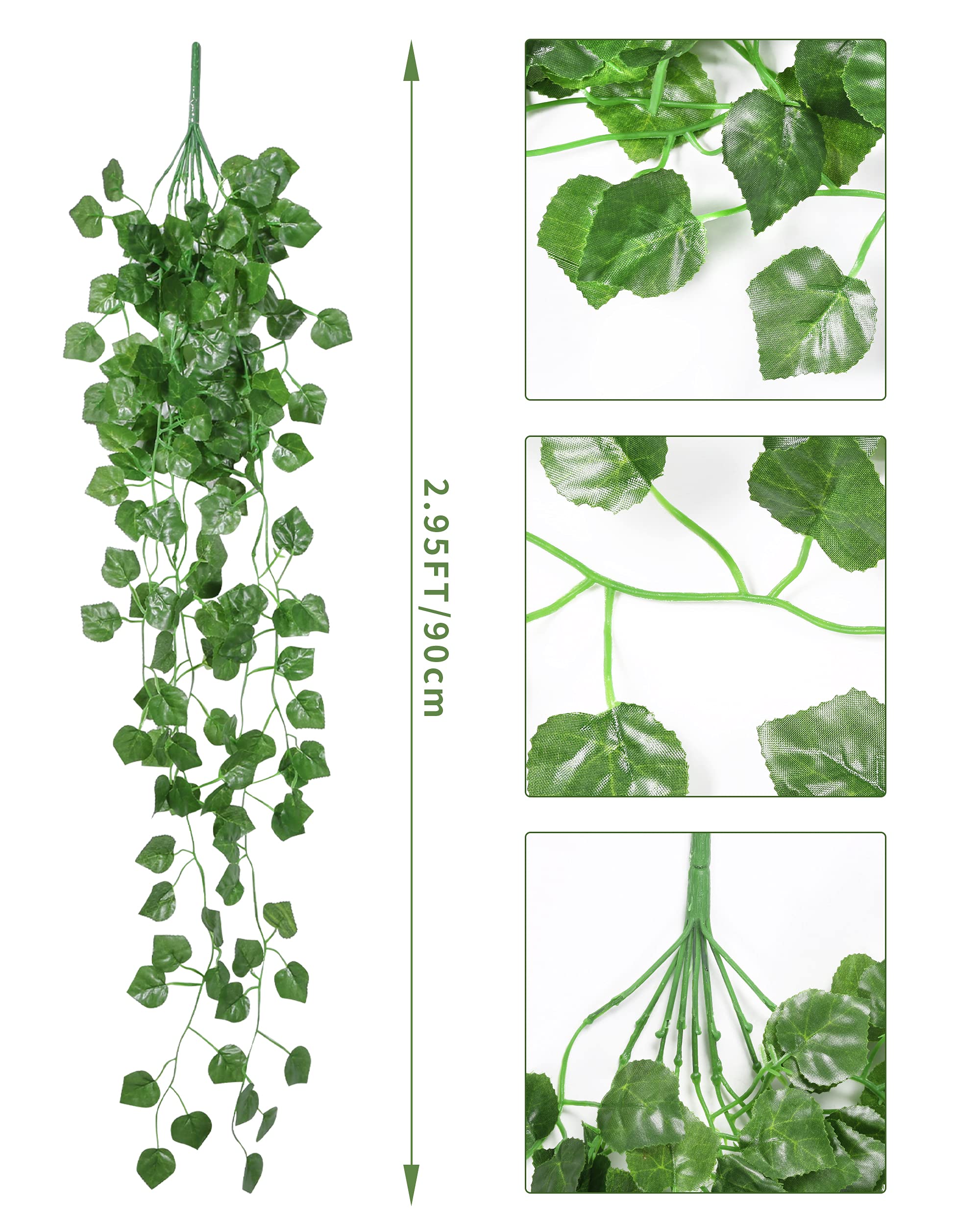 Omldggr 3 Pieces Artificial Hanging Ivy Vine Artificial Hanging Plants Artificial Plants Vines for Indoor Outside Home Garden Office Decor