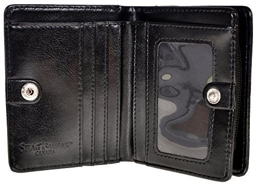Shag Wear Women's Premium Vegan Clutch Cardholder Wallet Zipper Purse with Pretty Colorful Tiger Black