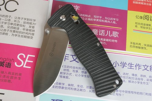 Ganzo G720-BK Tactical Folding Knife Multi Tool Window Breaker 440C Blade Black G10 Handle w/ Paper Box & Draw String Bag G720