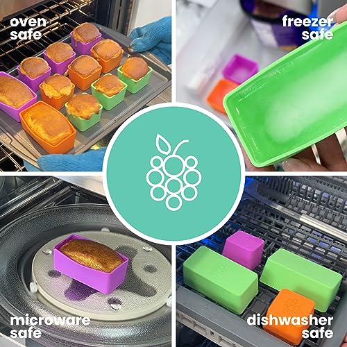 Rectangular Silicone Lunch Box Dividers 3pcs - Bento Box Divider 4"x2"x1.5" - Cupcake Baking Cups - Bento Box Accessories Meal Prep Containers
