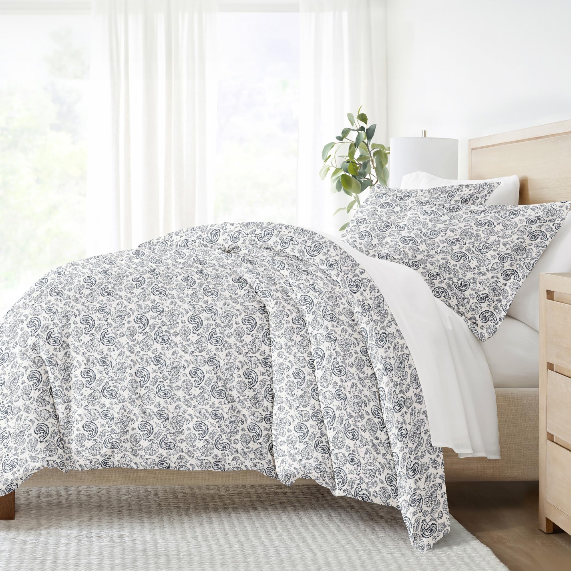 Linen Market Duvet Cover King Size (Navy) - Experience Hotel-Like Comfort with Unparalleled Softness, Exquisite Prints & Solid Colors for a Dreamy Bedroom – King Duvet Cover Set with 2 Pillow Shams