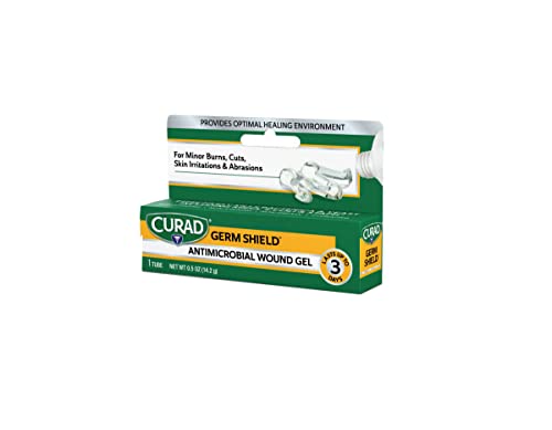 Curad Germ Shield Antimicrobial Wound Gel 0.5 Ounces (Pack of 3), for Topical Cuts, Wounds, Diabetic Sores, MRSA, Bacteria, Fungus, Yeast