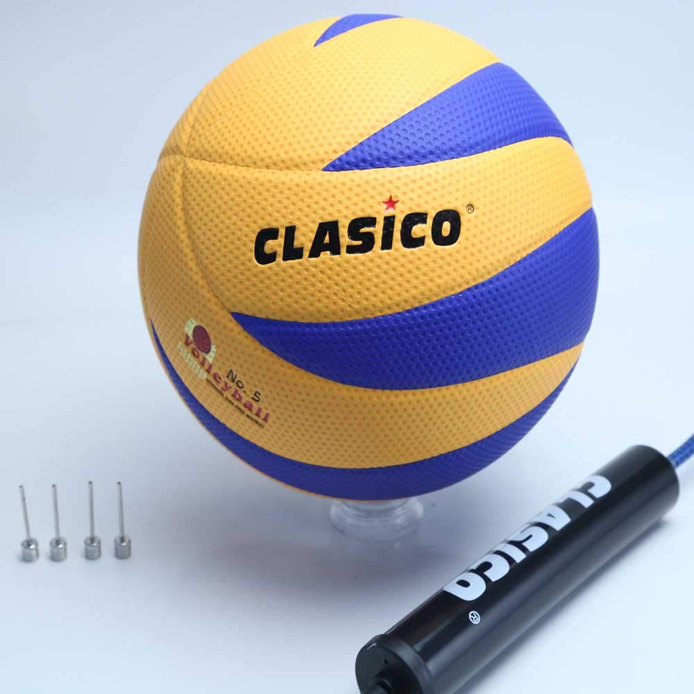 CLASICO Super Soft Touch Janpan Material Volleyball Ball Micro Fabric Size 5 Laminated Indoor Practise & Outdoor Training for Junior/Adults Upgrade Package with Free Charge Pump & Needles Included