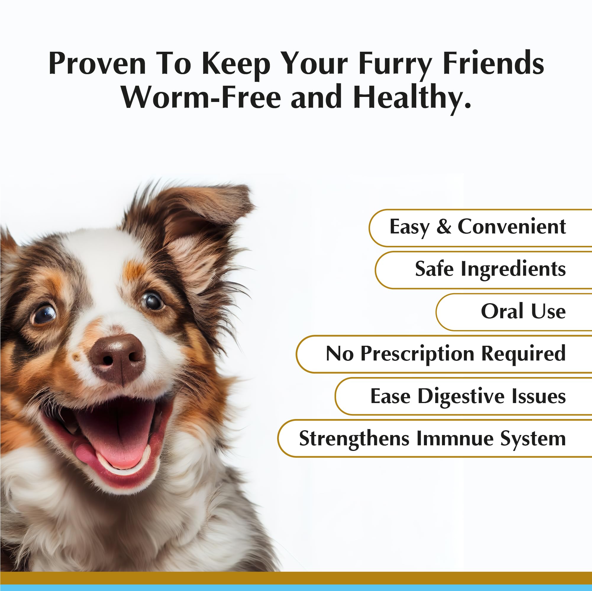 Giarcidia Say Goodbye to Tape Worm - Hook Worm - Pin Worm - Whip Worm - Round Worm - Lung Worm, Liquid, 4 oz - 3ml Dropper with Cap