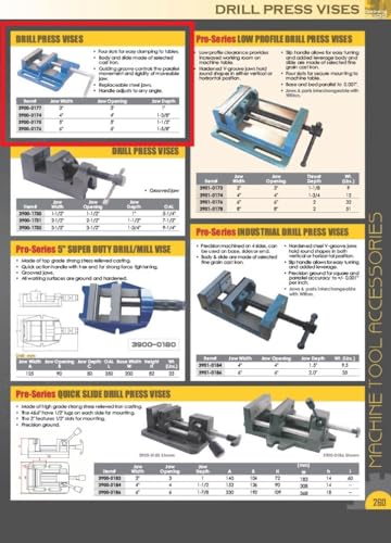 HHIP 3900-0176 Drill Press Vise, 6" Width x 1" Depth Jaw, 6" Jaw Opening (Pack of 1)