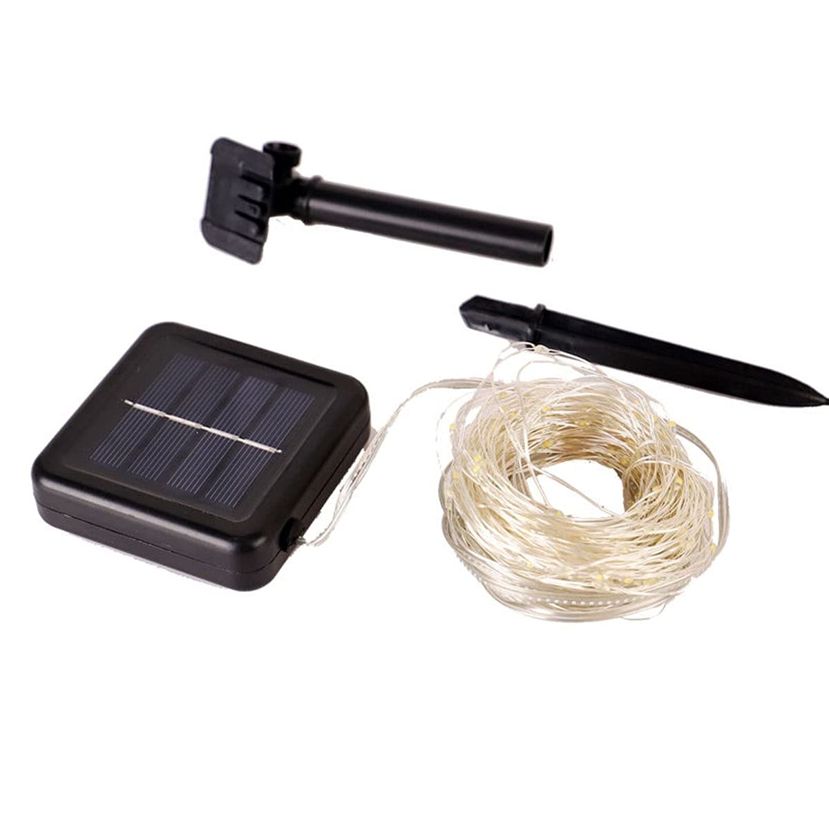 Solar Light String, Solar Copper Wire Light String 33 Feet 100 Led Small Lights, 8 Switching Modes, Starry Sky Outdoor Waterproof, Suitable for Home, Garden, Terrace, Wedding and Party (Warm White)