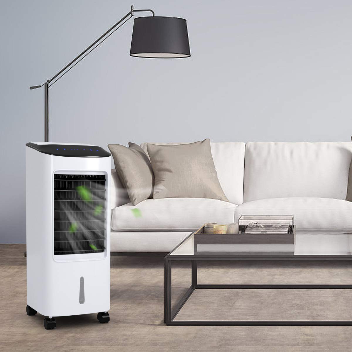 COSTWAY Evaporative Cooler, Portable Air Cooler with LED Display, Remote Control, 7.5-Hour Timing Function, for Home & Office, Cooling & Humidification Function (29-Inch)