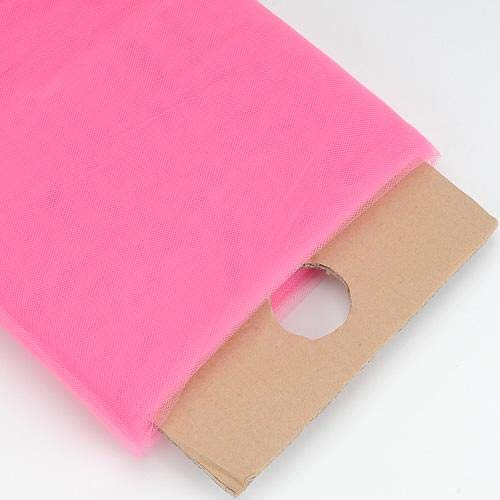 Premium Soft Polyester Tulle Fabric Bolt 54" inch 40 (120 Feet) Yards for Wedding Party DIY Decoration by BBCrafts (Shocking Pink)