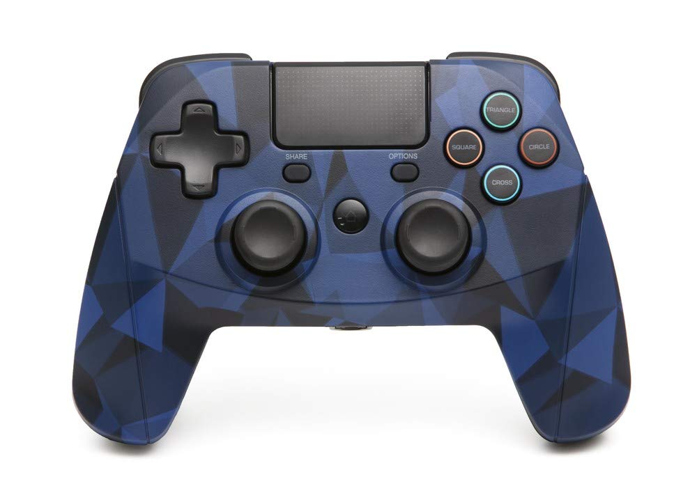 Snakebyte Wireless Gamepad Controller for PlayStation PS4 ā Lag-Free ā 3.5 Audio Jack ā Motion Sensors ā Dual Vibration ā 6 Axis ā Ergonomic Design ā Programmable Functions - Blue Camo