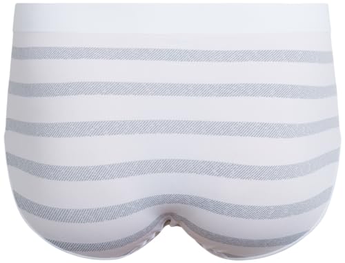 Reebok Women's Underwear - Plus Size Seamless Brief Panties (5 Pack), Size 3X, Black/Blackened Pearl/Lotus/Blackened Pearl/White-Grey Stripe