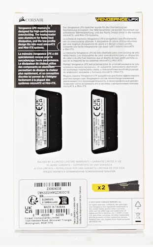 Corsair VENGEANCE LPX 32GB (2 x 16GB) DDR4 DRAM 3600MHz C18 AMD Ryzen Memory Kit - Black