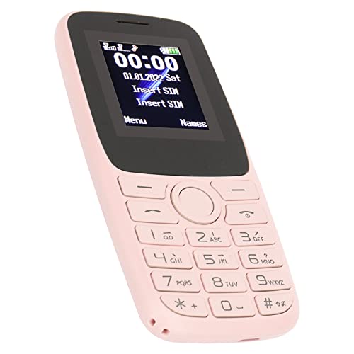 FOTABPYTI Senior Mobile Phone, 2.4 Inch Screen Big Buttons 1400mAh 2G GSM Unlocked Mobile Phone for Home (Pink)
