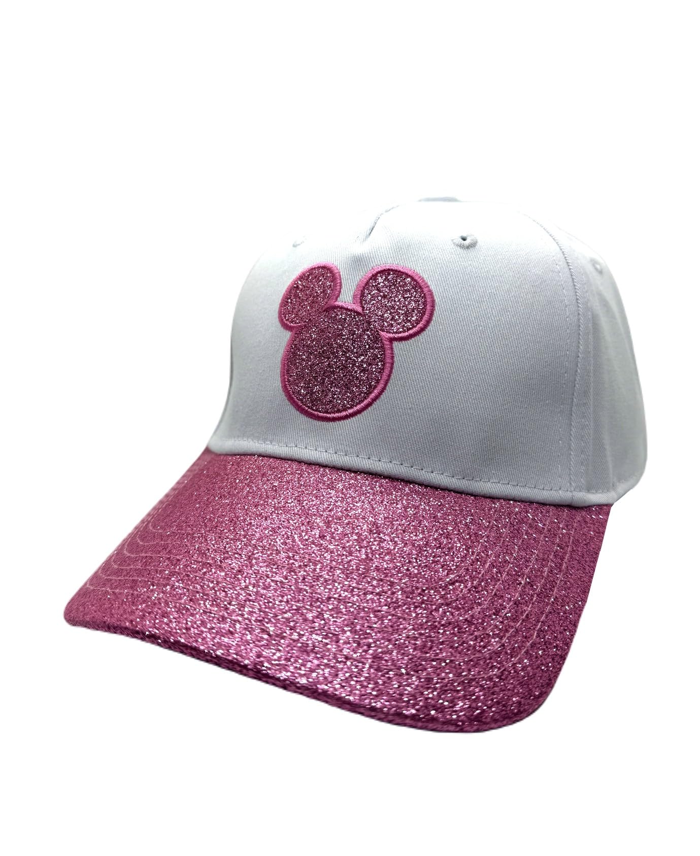 Disney Glitter Tone Mickey Mouse Baseball Cap - Adult (White with Pink Glitter)