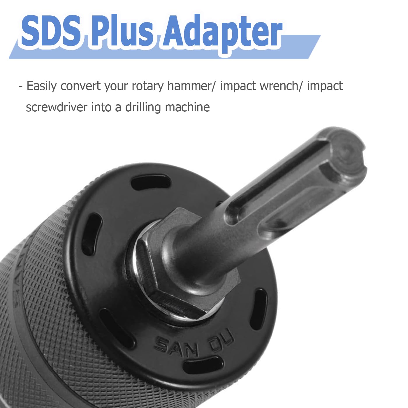 Mesee 2-13MM Keyless Drill Chuck with SDS Plus Adaptor, Professional Heavy Duty 1/2-20UNF Mount Quick Change Self-tighten Drill Chuck Adapter Converter Rotary Hammer Conversion Tool