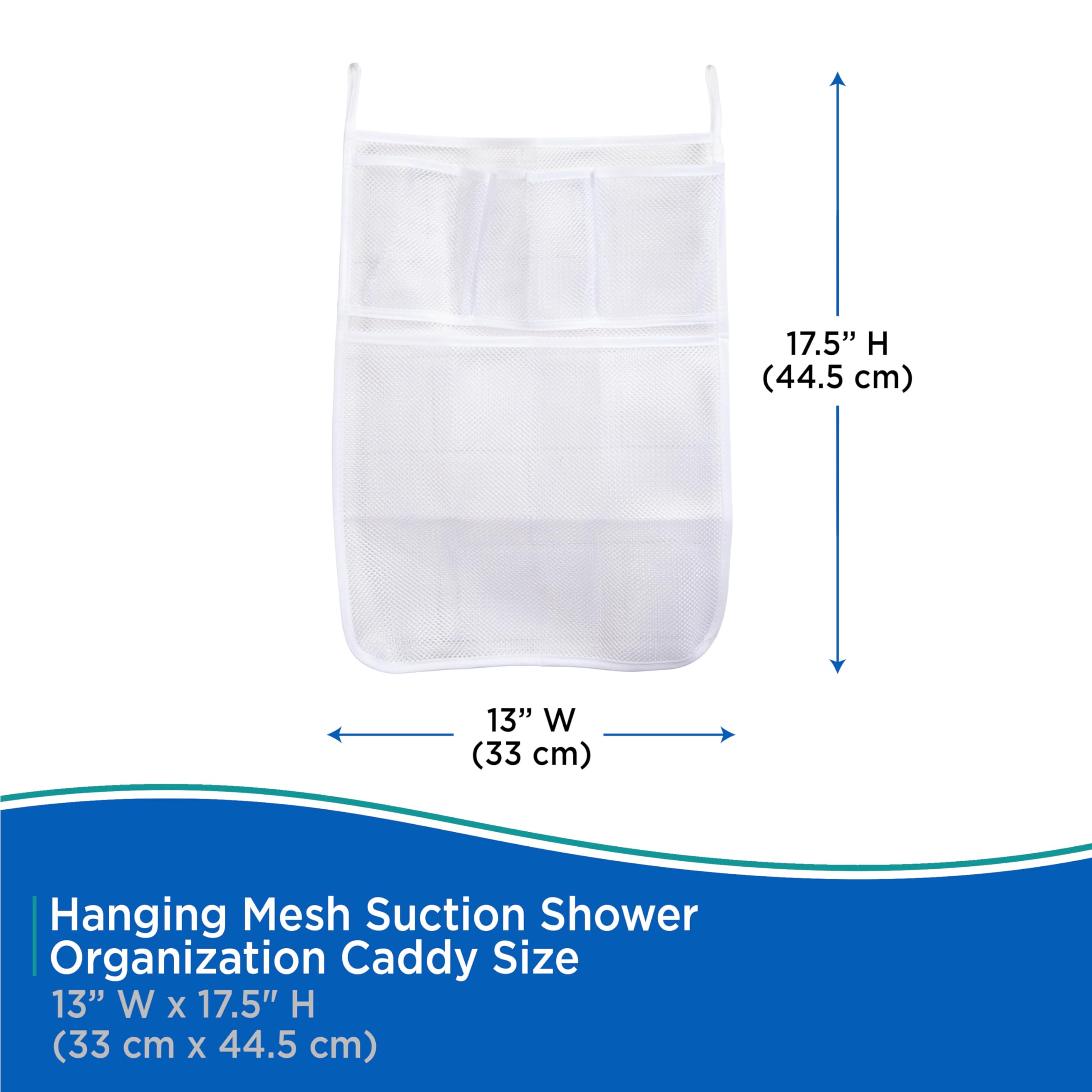 Kenney Hanging Mesh Suction Shower Organization Caddy, White