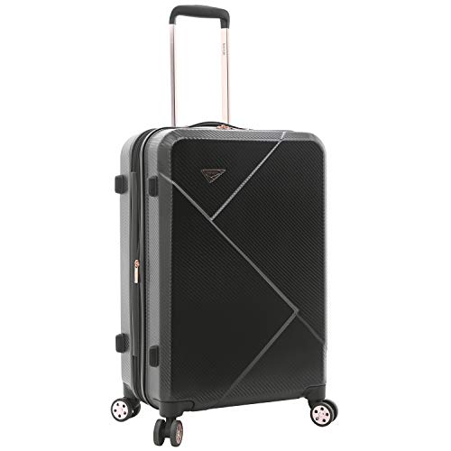 kensie Women's Dawn Hardside Spinner Luggage, Black, 3-Piece Set (20/24/28)
