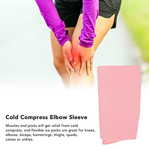 Cold Therapy Elbow Sleeve Sports Injury Gel Reusable Elbow Ice for Men and Women (Pink)