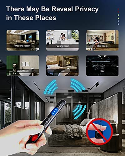 Hidden Camera Detector,Anti-spy Wireless WiFi Camera Scanner Hidden Camera Lens Finder + Door Open & Luggage Movement Alarm,3 Modes, 40 Hours Working Time