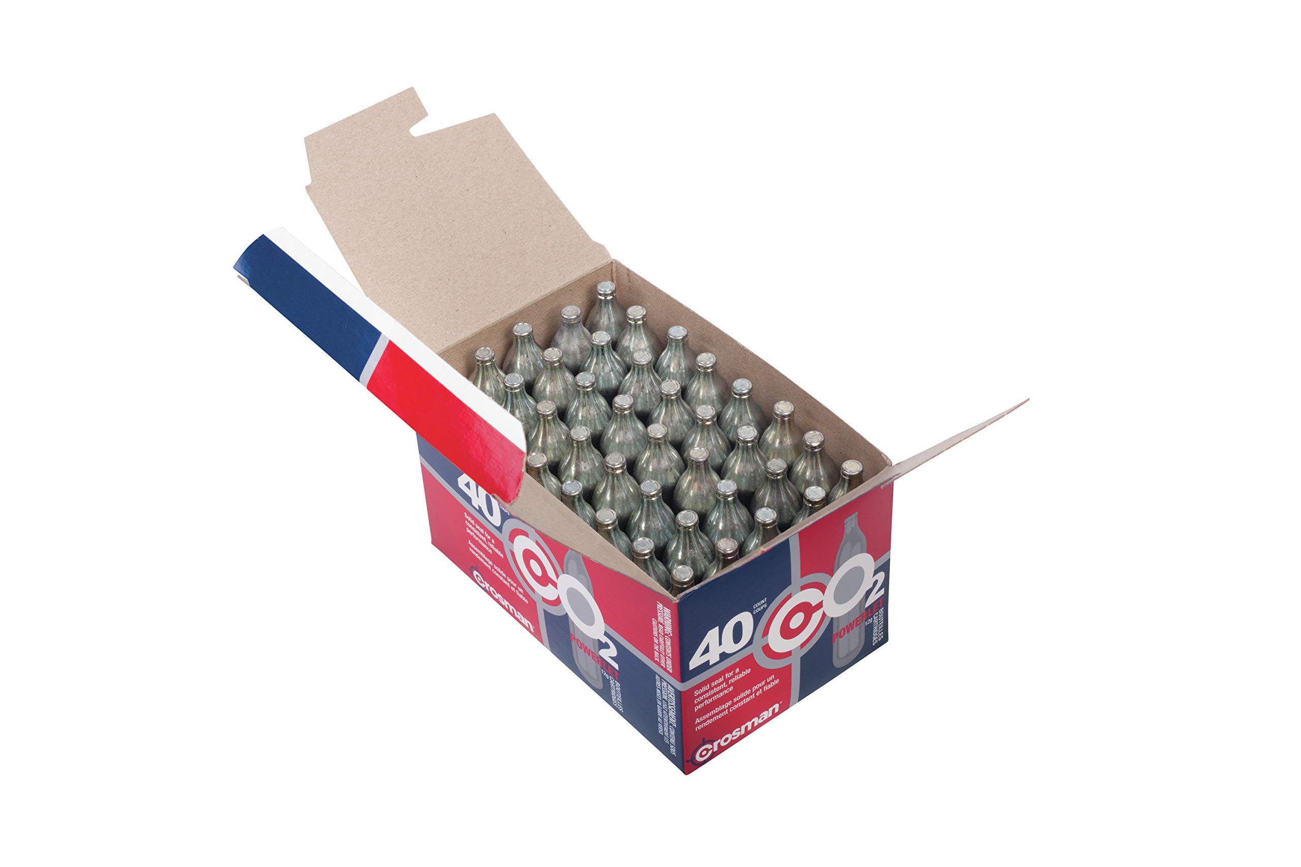 Crosman 12-Gram CO2 Powerlet Cartridges For Use With Air Rifles And Air Pistols, Pack of 40 & Copperhead 4.5mm Copper-Coated BBs (6000-count)
