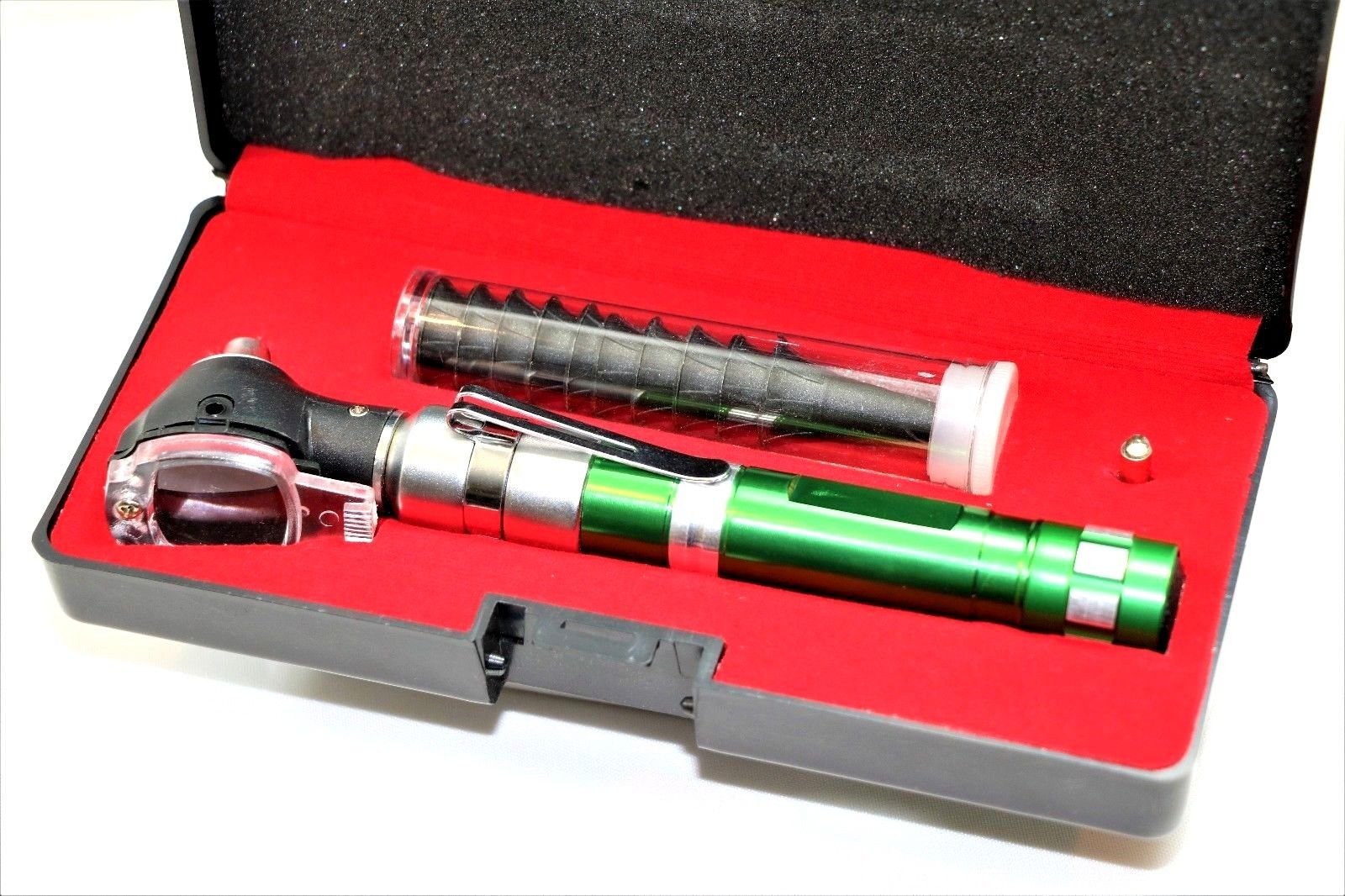 Premium 3.2V Pro Led Otoscope Set Fiber Optic with Hard Case Plus 1 Extra Bulb Cynamed