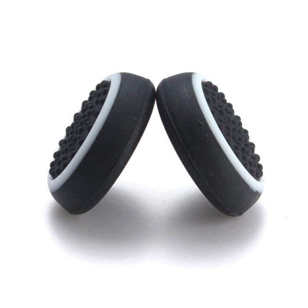 Silicone Thumb Stick Joystick Cap Analog Grip Thumbsticks Cap Cover Case for Nintendo Switch NS Joy-Con Controller (Black-White)