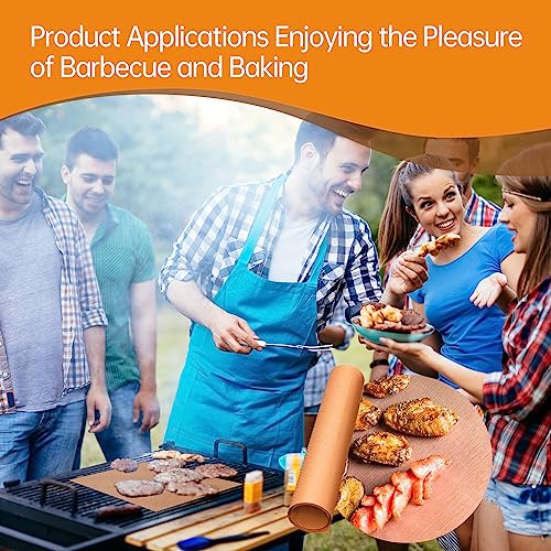 UBeesize 2 Pack Large Copper Oven Liners for Bottom of Oven BPA and PFOA Free,16"x24" Thick Heavy Duty Non Stick Teflon Oven Mats for Electric, Gas, Toaster,Convection, Microwave Ovens and Grills
